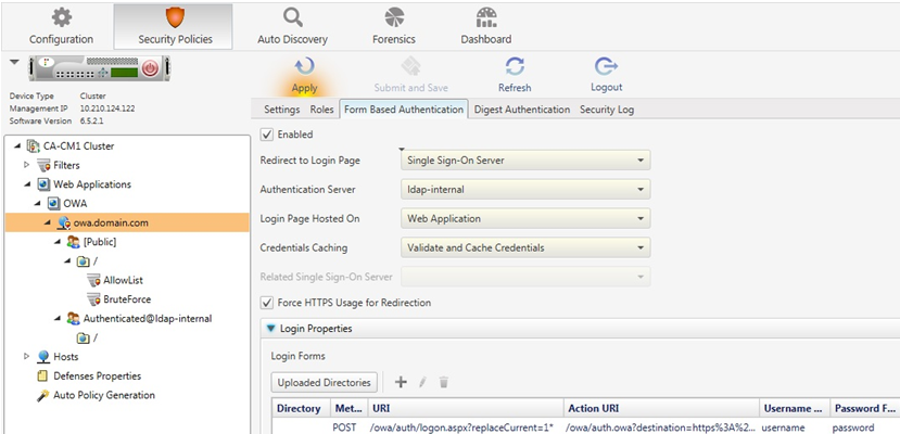 How to Configure AppWall Form-Based Authentication (FBA) Authentication and Microsoft Exchange ...